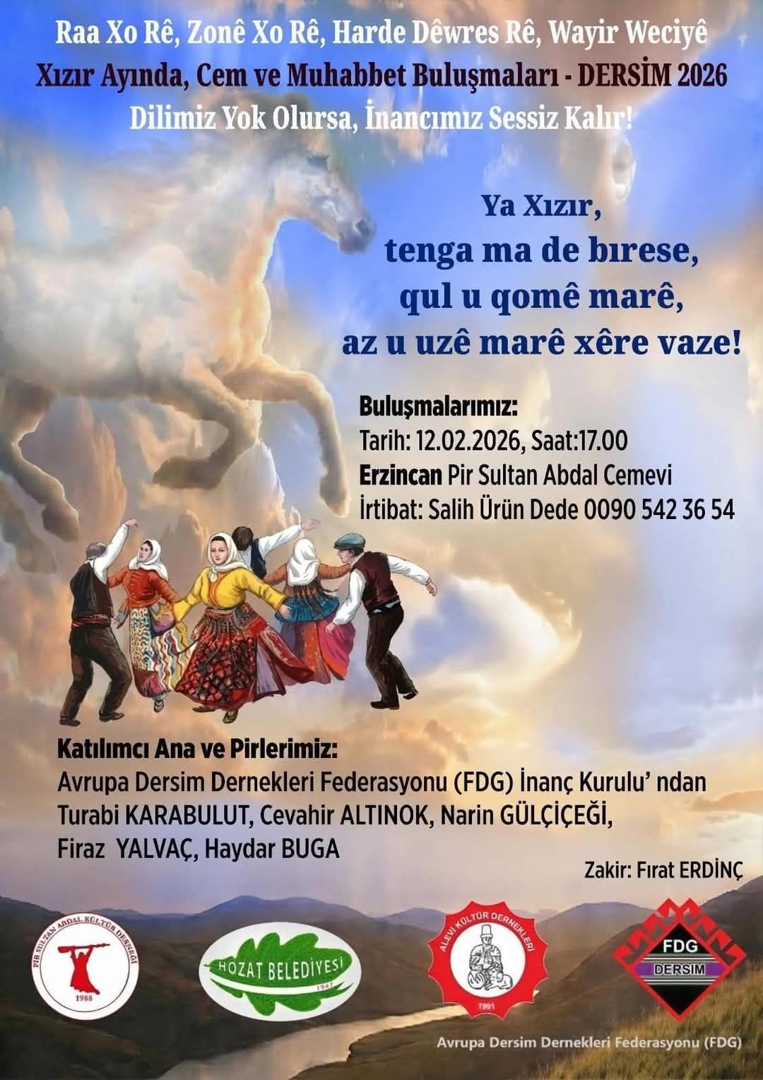 Erzincan Pir Sultan Abdal Cemevi’nde Hızır Cemi Buluşması – Alevi Haber Ağı
