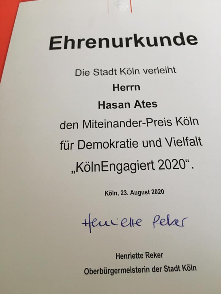 Köln’ de Tercanlı Hasan Ateş’e büyük onur – Alevi Haber Ağı